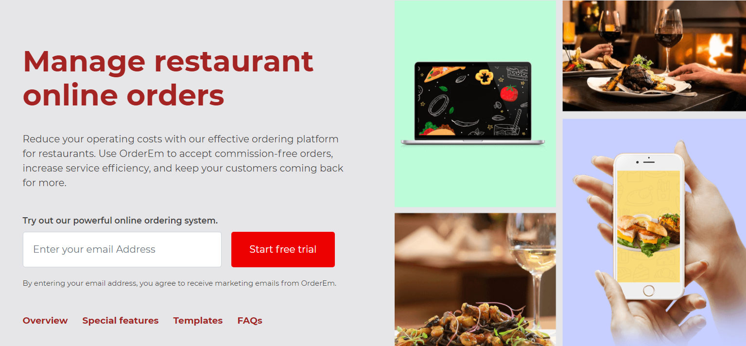Manage restaurant online orders